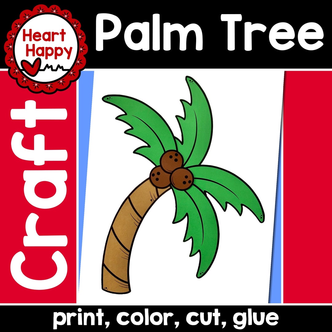 Palm Tree Craft Kids Printable Craft Template Beach Craft - Etsy