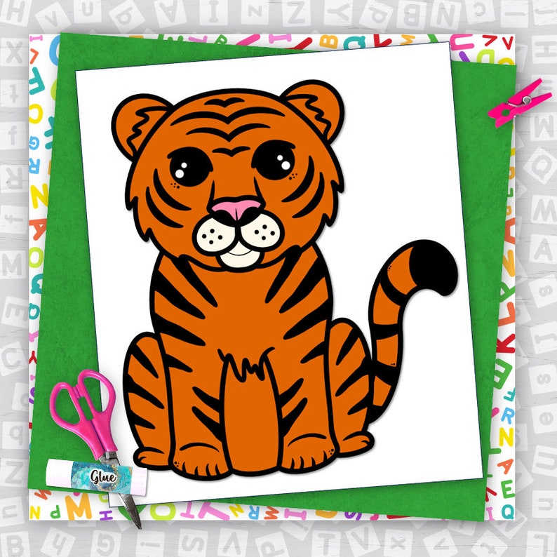 Tiger Craft, Kids Printable Craft Template, Zoo Animals, Rainforest ...