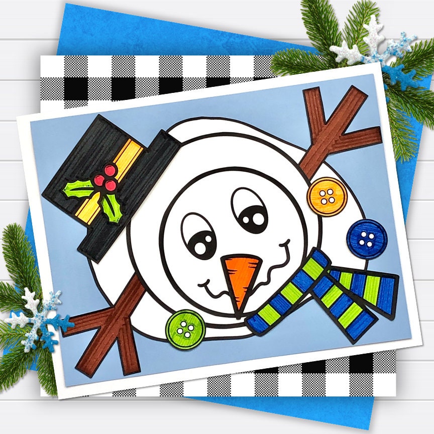 Snowman Kids Printable Craft Template, Winter Craft, Paper Crafts ...