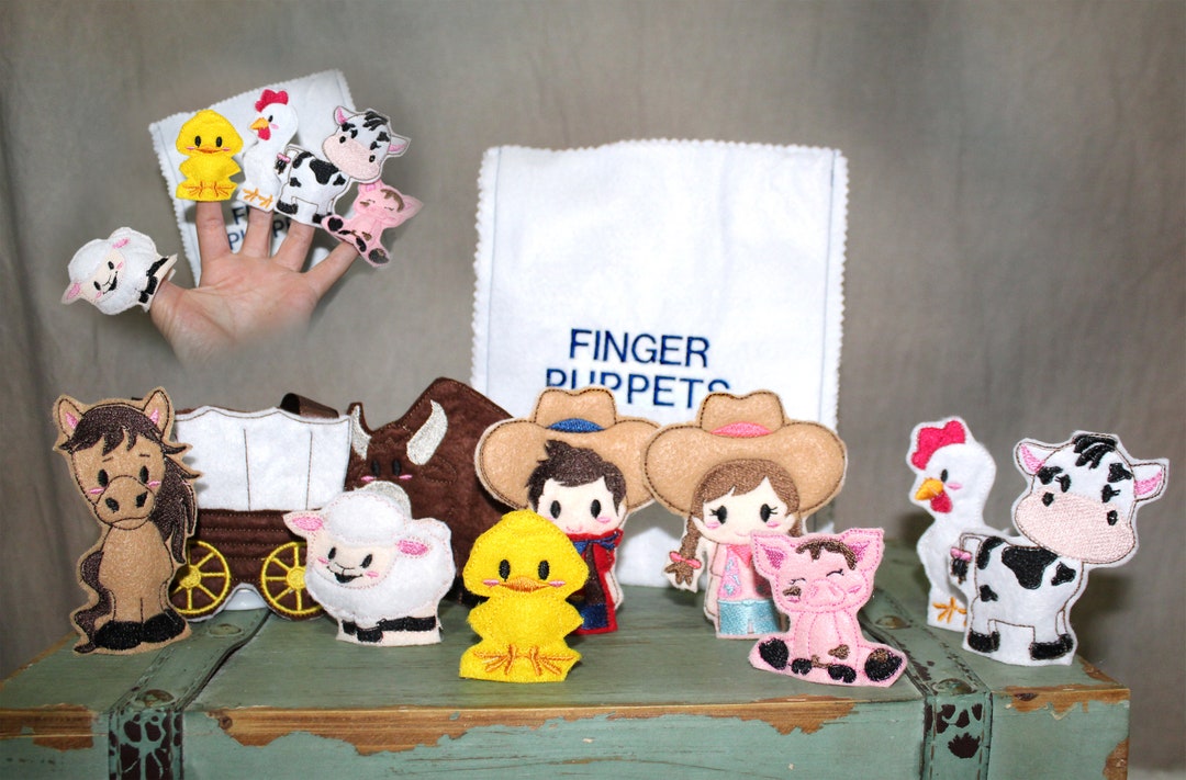 Cowboy Farm Animal Finger Puppets: Storytime. Toddler. Learning. Party ...