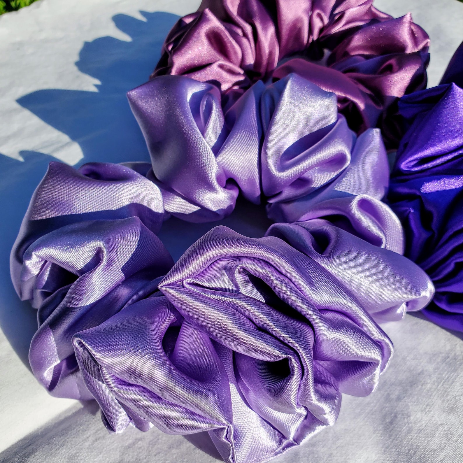 XL Purple Satin Scrunchie: Jumbo Handmade Hair Tie - Etsy