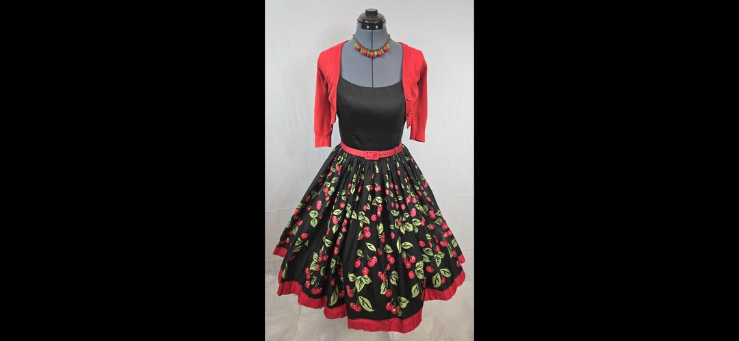 Pinup Couture Jenny Dress in Cherries - L - Etsy