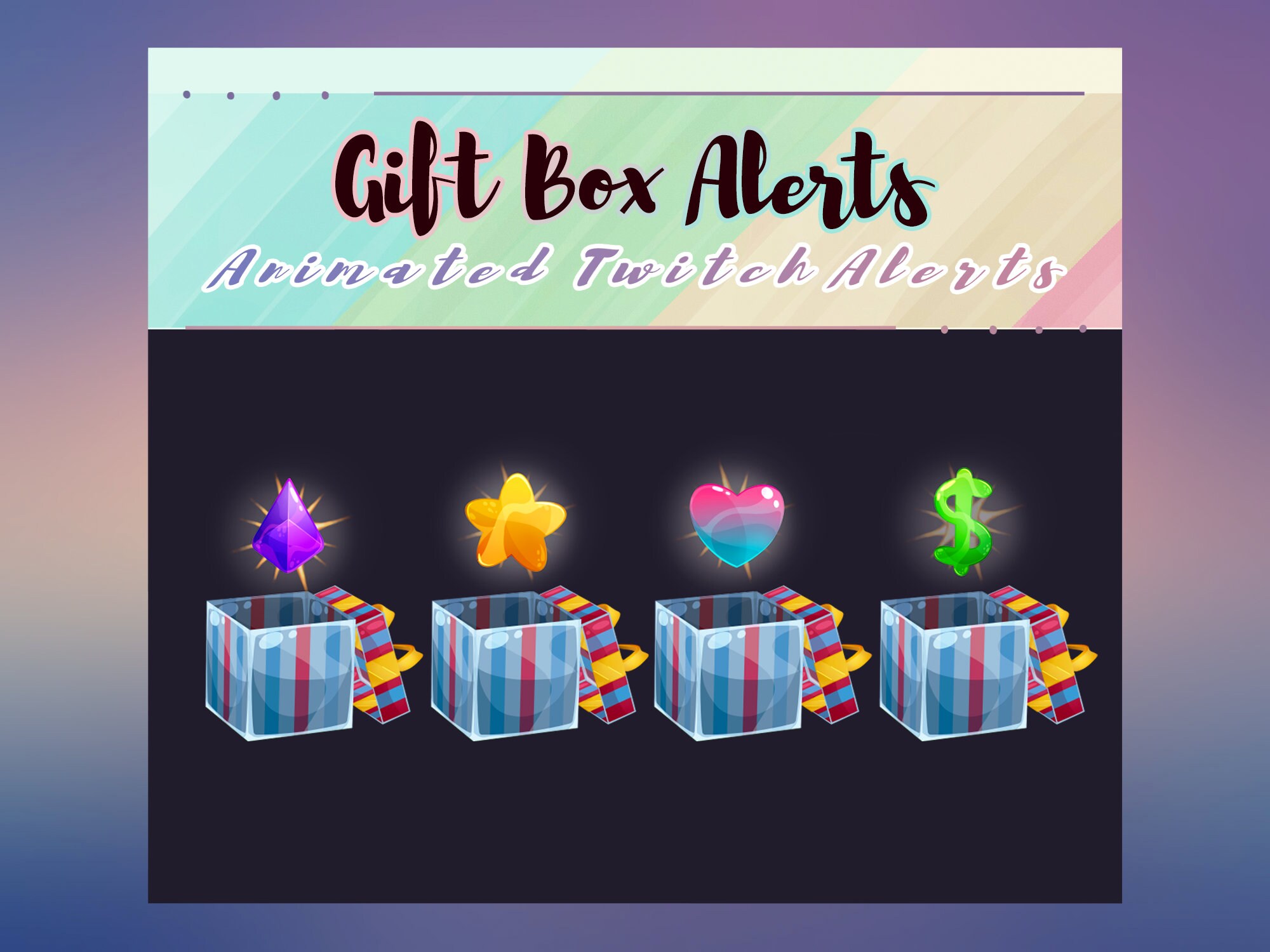 Animated Twitch Alerts - Gift Box Transparent Background *4 - Etsy UK