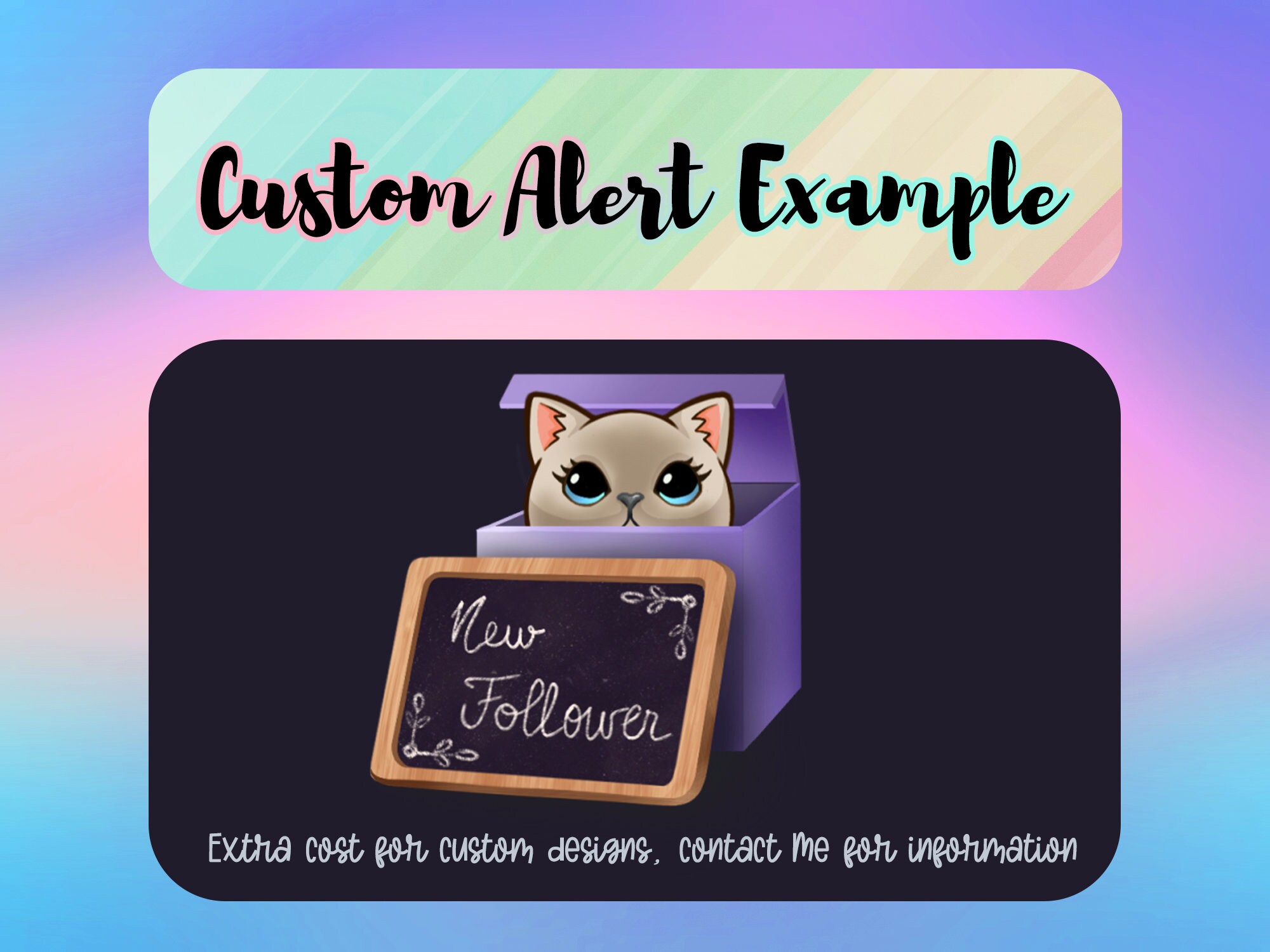 Animated Twitch Alerts X6 - Cat Box Chalkboard - Etsy