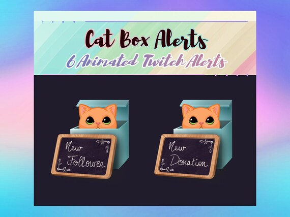 Animated Twitch Alerts x6 Cat Box Chalkboard | Etsy
