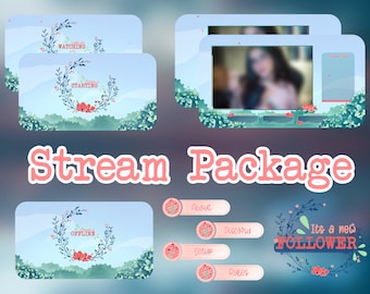 Animated Hill Flower Stream Pack for Twitch, Kick, Youtube/aesthetic ...