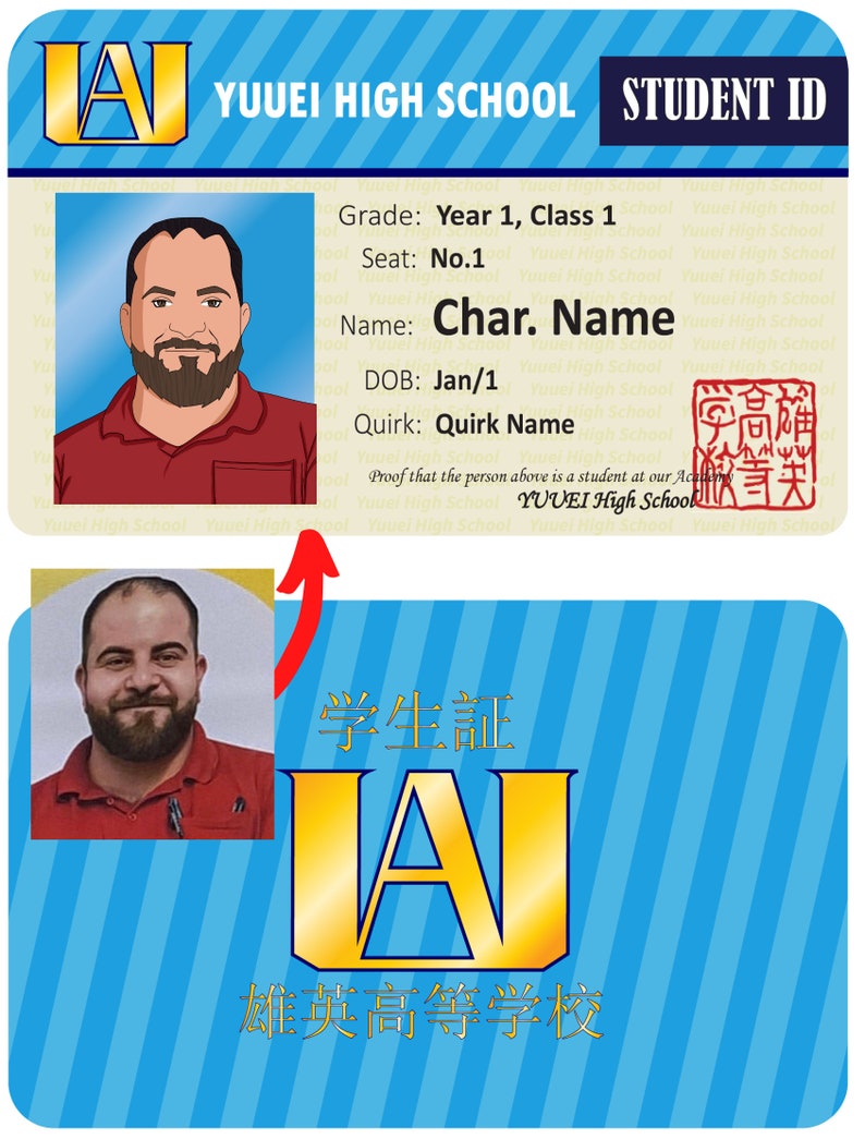 My Hero Academia UA Student ID Card Boku No Hero | Etsy