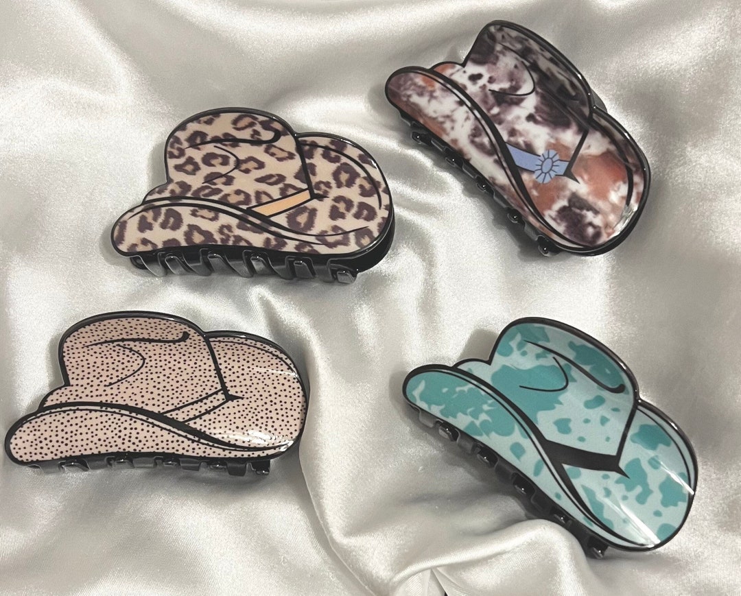 Cowgirl Hat Claw Clips | Western Claw Clips | Hair Accessories | Cowboy ...