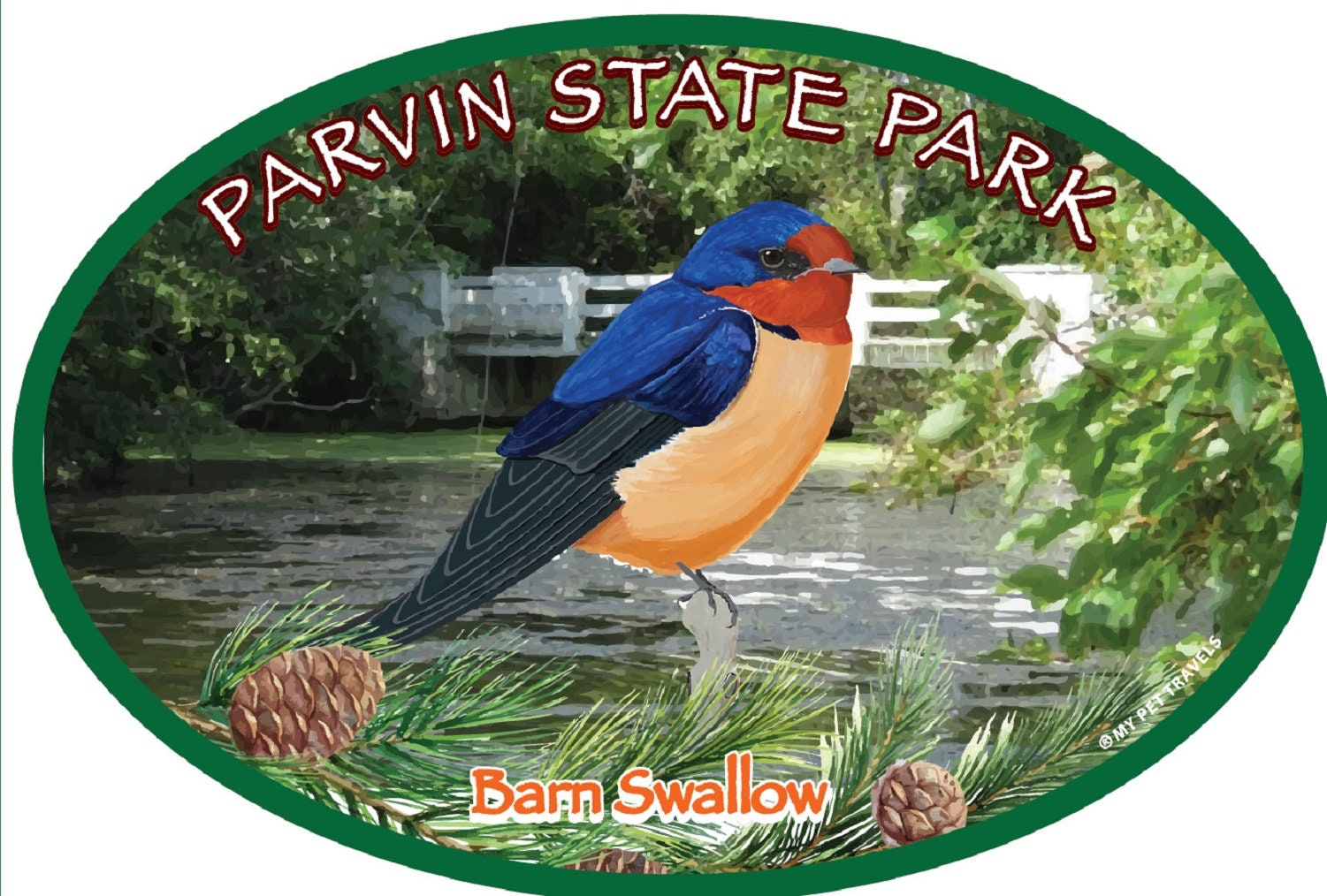 Parvin State Park souvenir sticker | Etsy