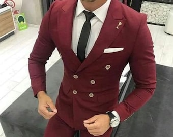 Burgundy 2 Pc Suit - Etsy