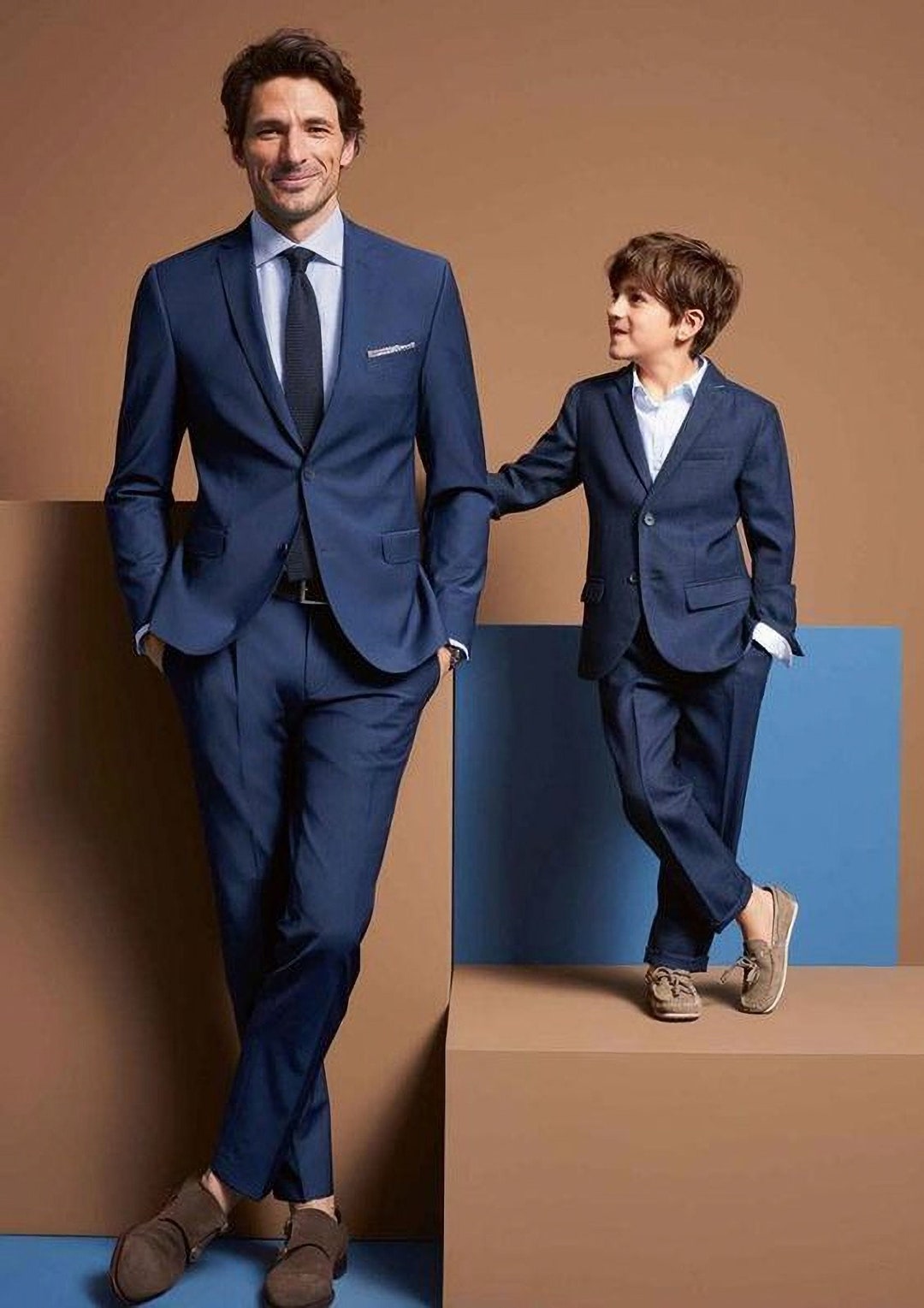 Men Suits Blue 2 Piece Father and Son Matching Suit Slim Fit - Etsy