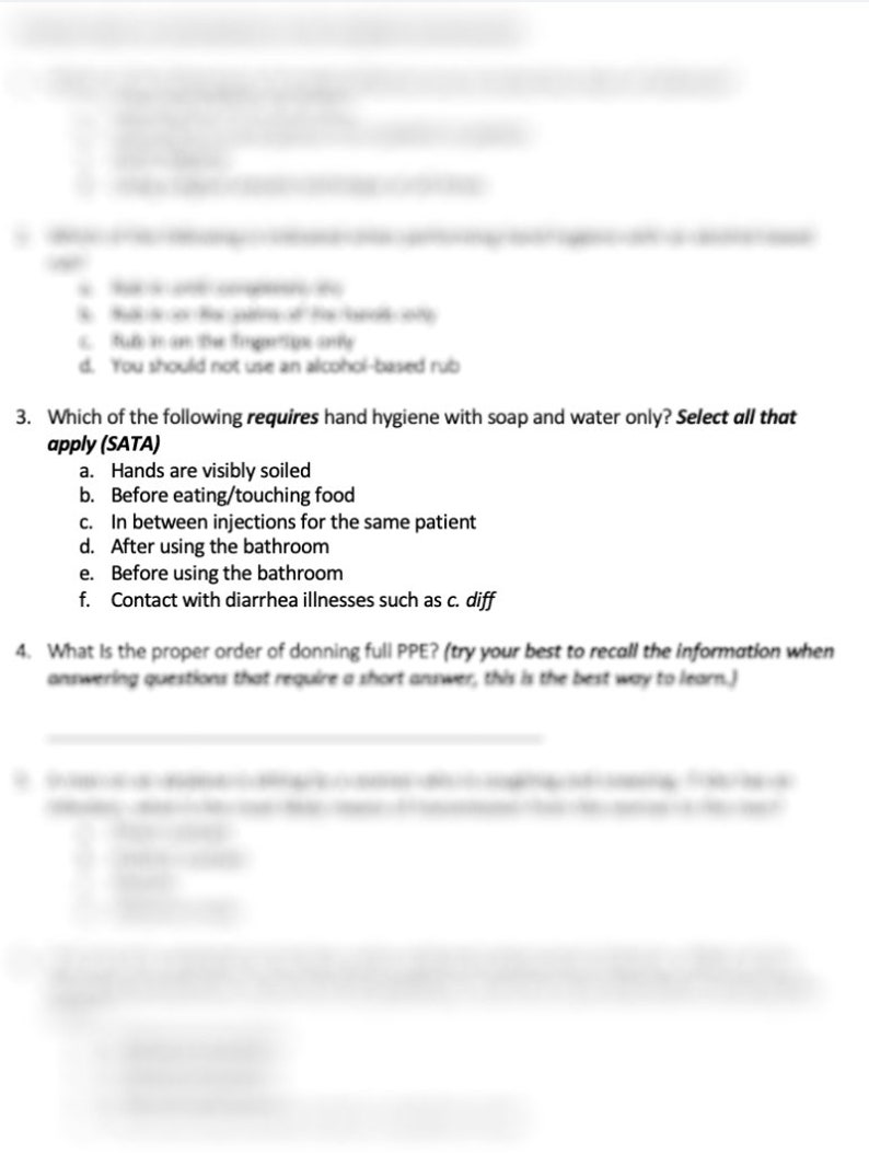 DIGITAL NOTES: Isolation Precautions QUIZ nursing Fundamentals - Etsy