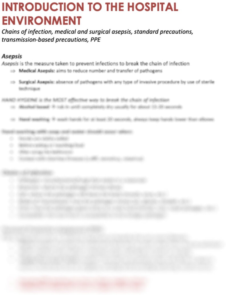 DIGITAL NOTES: Isolation Precautions QUIZ nursing Fundamentals - Etsy