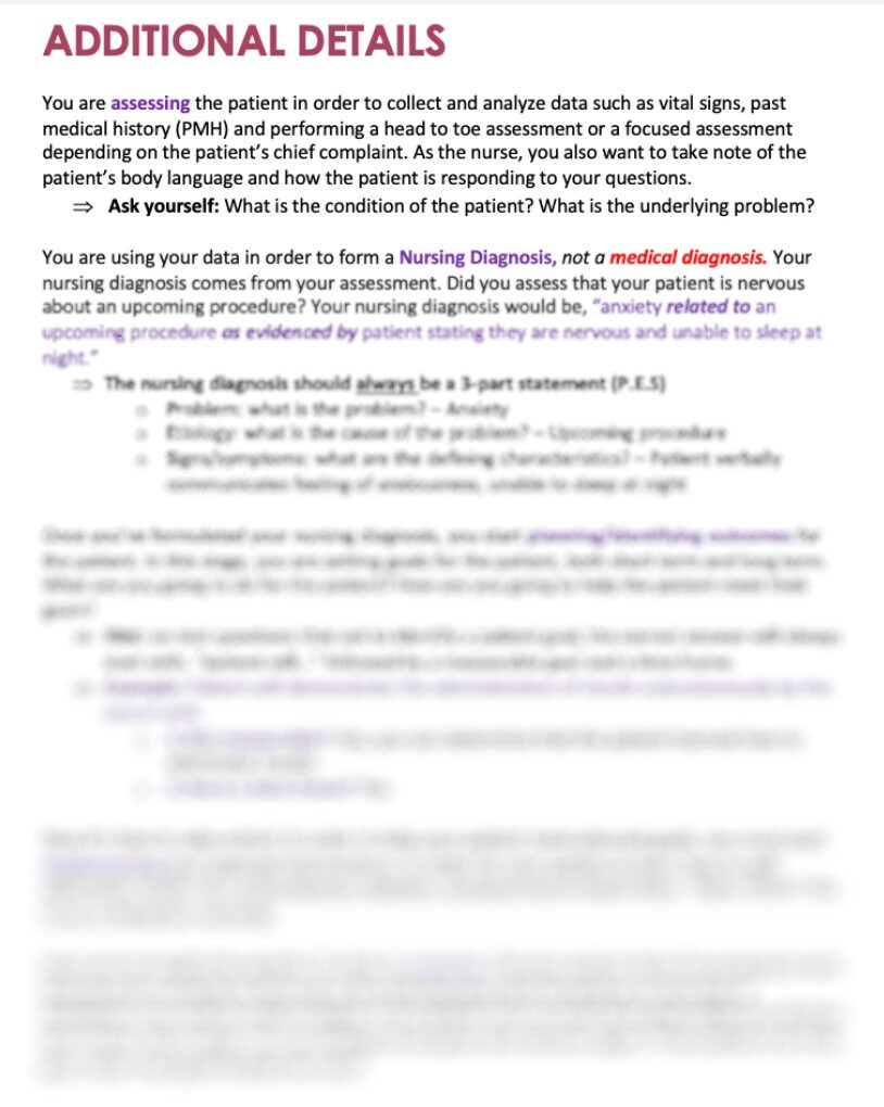 DIGITAL NOTES: the Nursing Process - Etsy