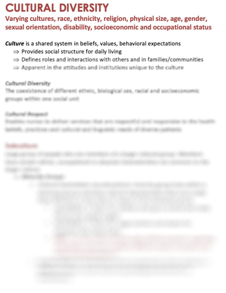DIGITAL NOTES: Cultural Diversity in Nursing - Etsy