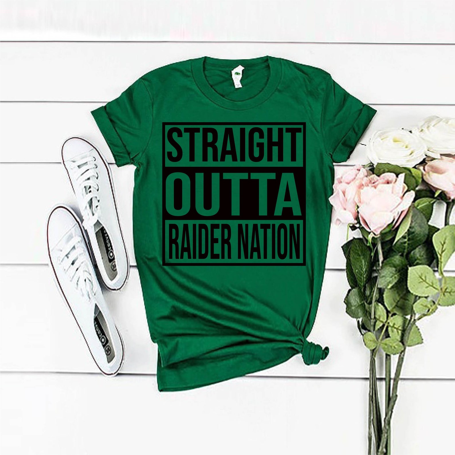 Men's Straight Outta Raider Nation T Shirtfootball Season | Etsy