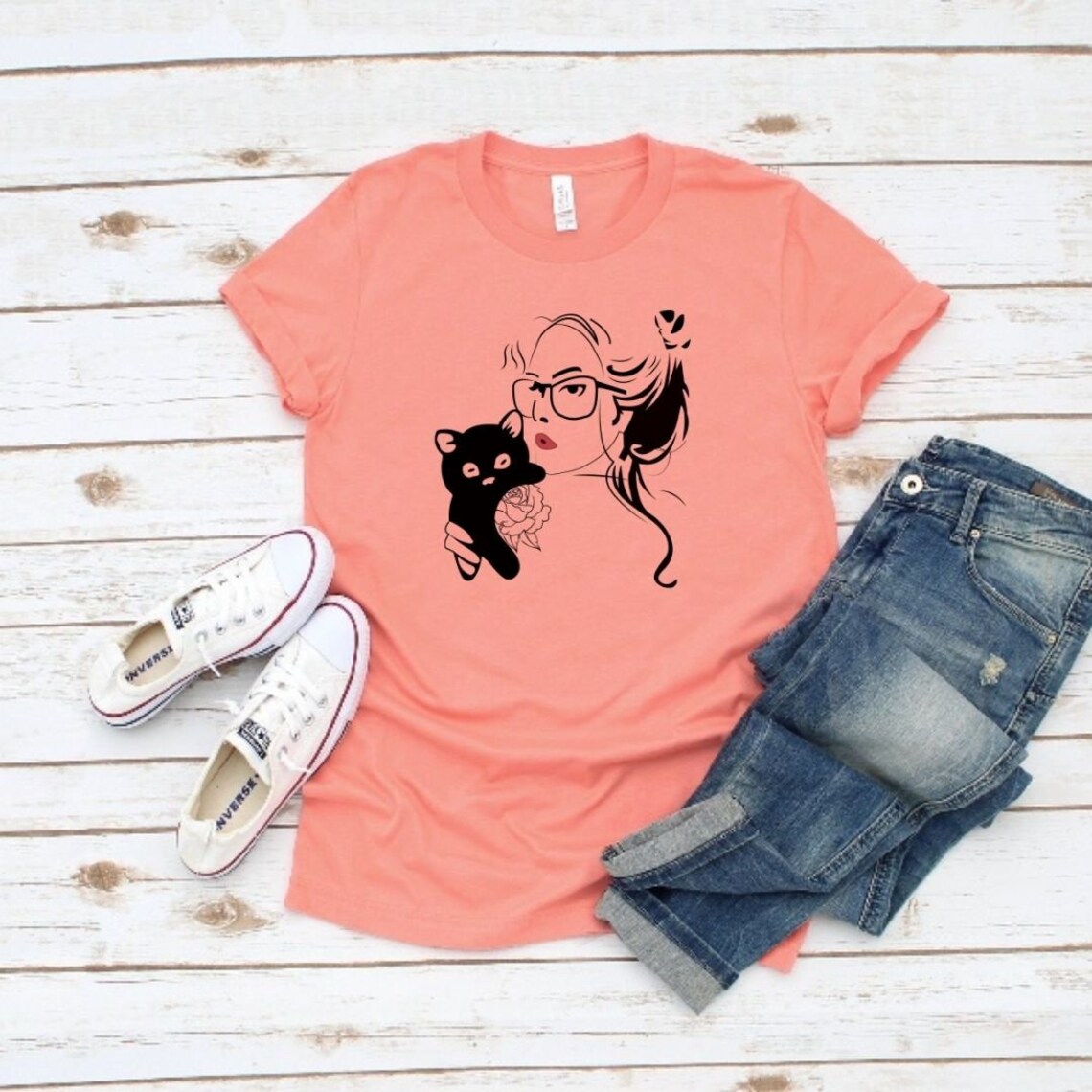 Cat Lady Tee Cat T-shirt Cat Meme Shirt Funny Tshirt cute | Etsy