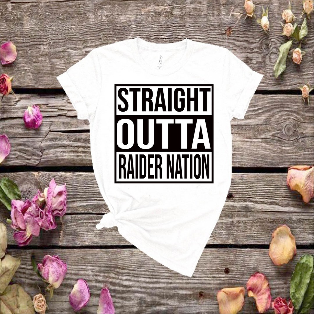 Men's Straight Outta Raider Nation T Shirt,football Season Tshirt,gift ...