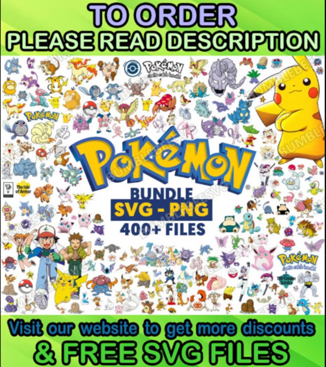 400 Pokemon Svg Bundle, Pokemon Svg, Pokemon Characters, Satoshi Svg ...