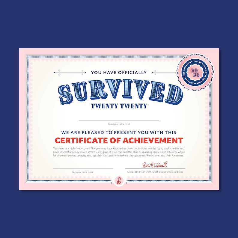 2020 Certificate of Survival | Etsy