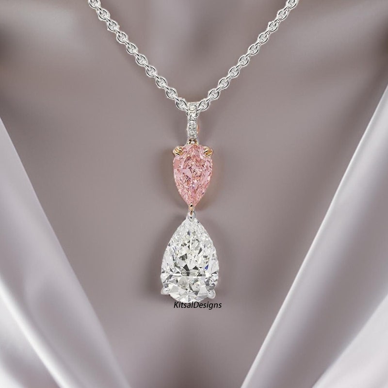 Pink Diamond Pendant - Etsy