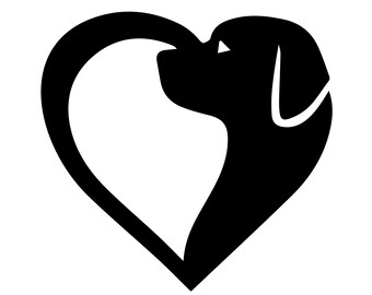 Dog Heart SVG, Love With Dog Svg Dxf Pdf Eps, Heart Paw Print SVG ...