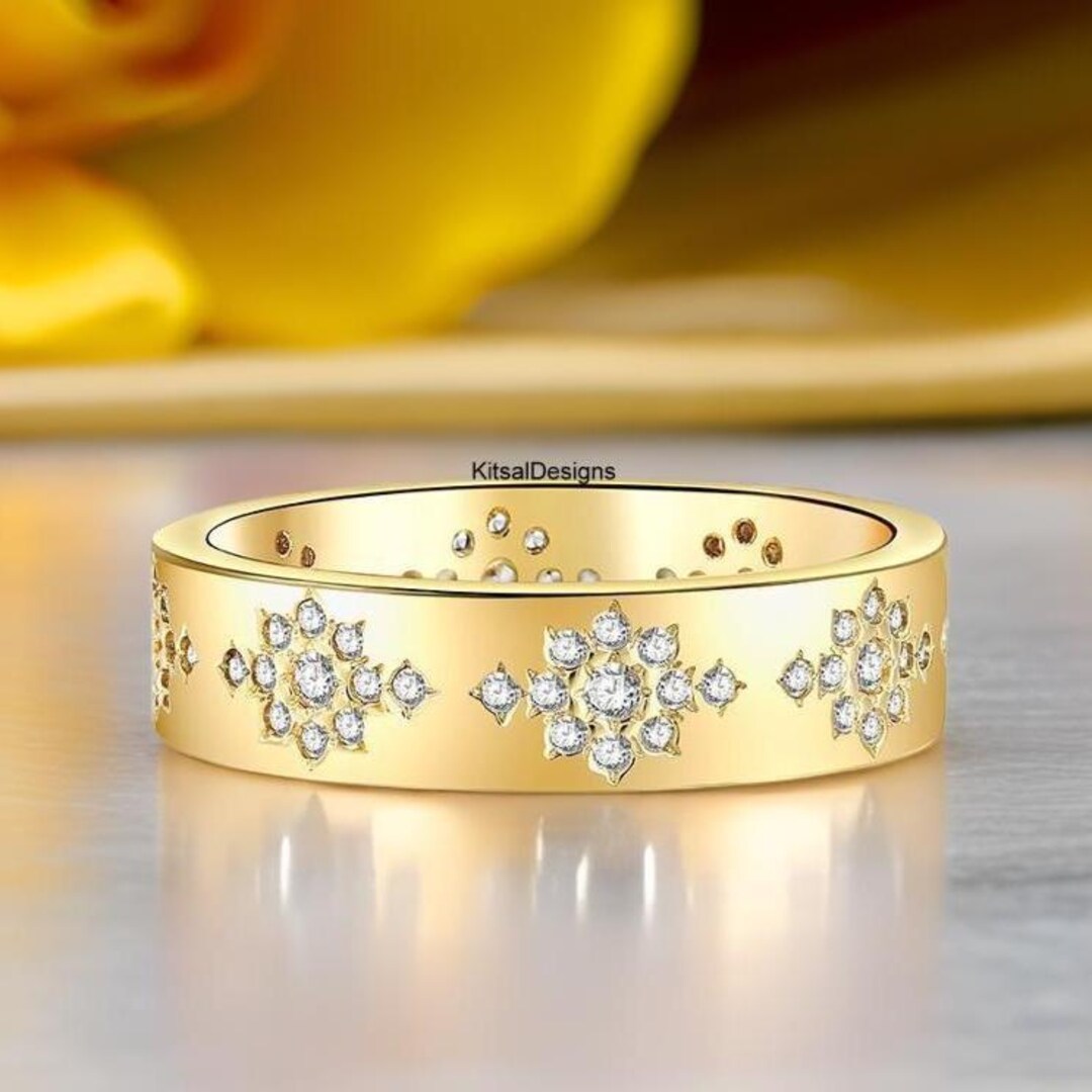 Full Eternity Flush Set Cluster Diamond Band, 1.80 MM Round Cut ...