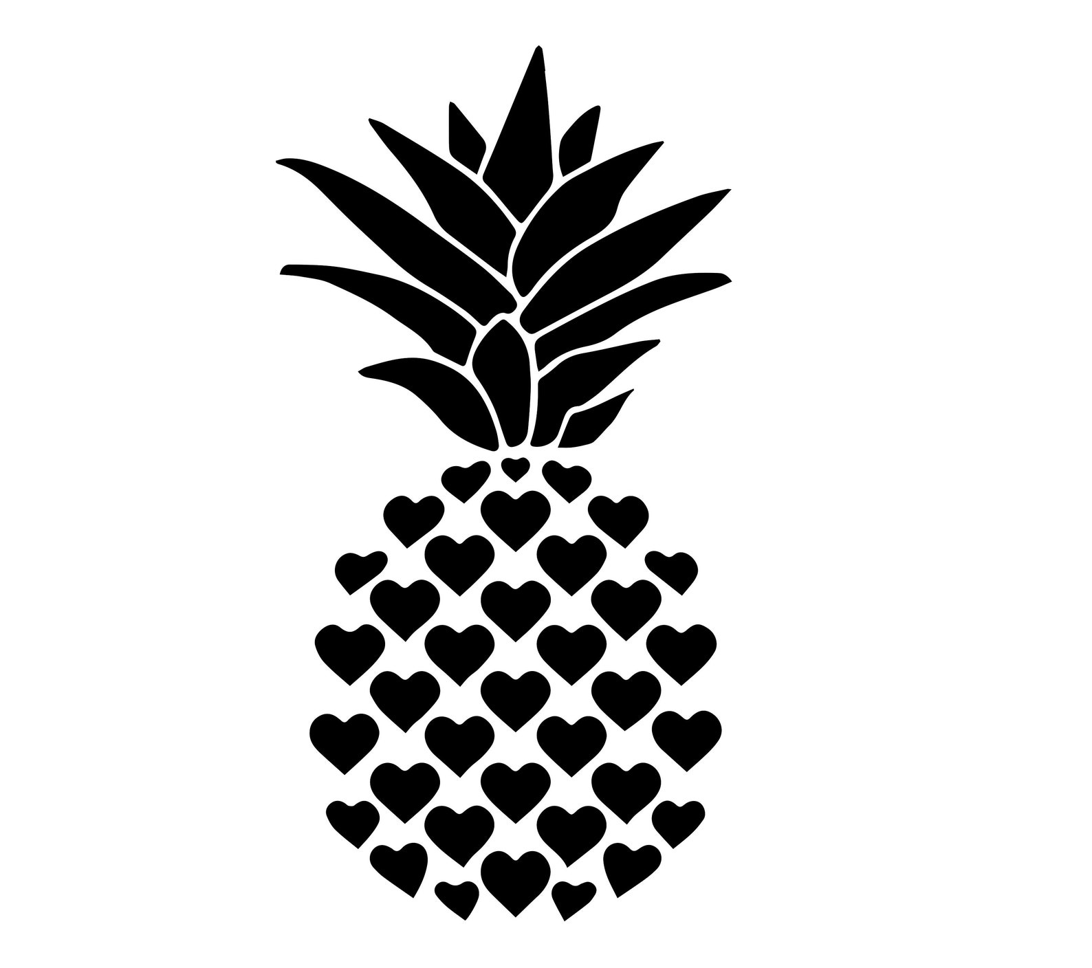 Ananas SVG, Pineapple Heart SVG, Monogram Frames SVG, Summer Svg ...