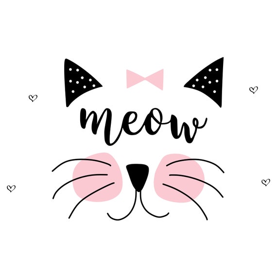 Meow SVG Cat Lady Svg Meow SVG Cut File Cat Lover Cat Love Svg | Etsy