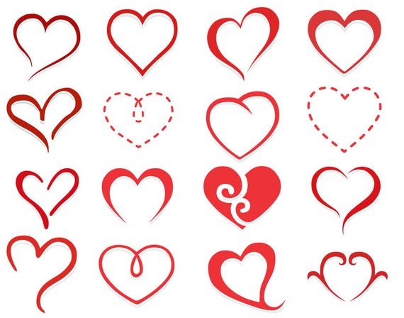 Heart Svg Bundle Love SVG Heart Valentines Day SVG Simple | Etsy