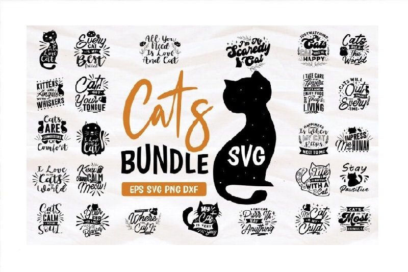 Cat SVG Cat Bundle SVG Kitty Svg Cute Cat SVG Files Cat Mom - Etsy
