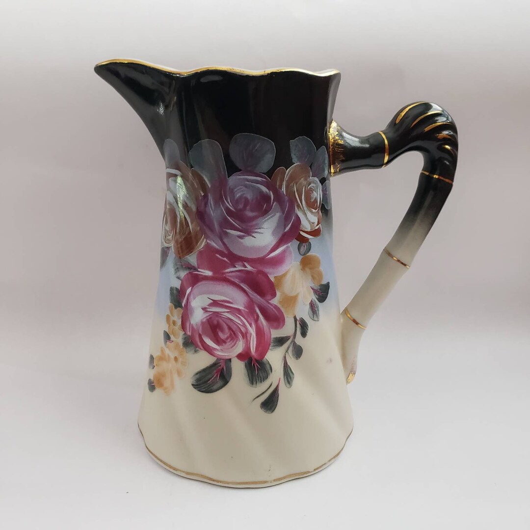 Vintage Pitcher Rose Theme Retro Collectible - Etsy