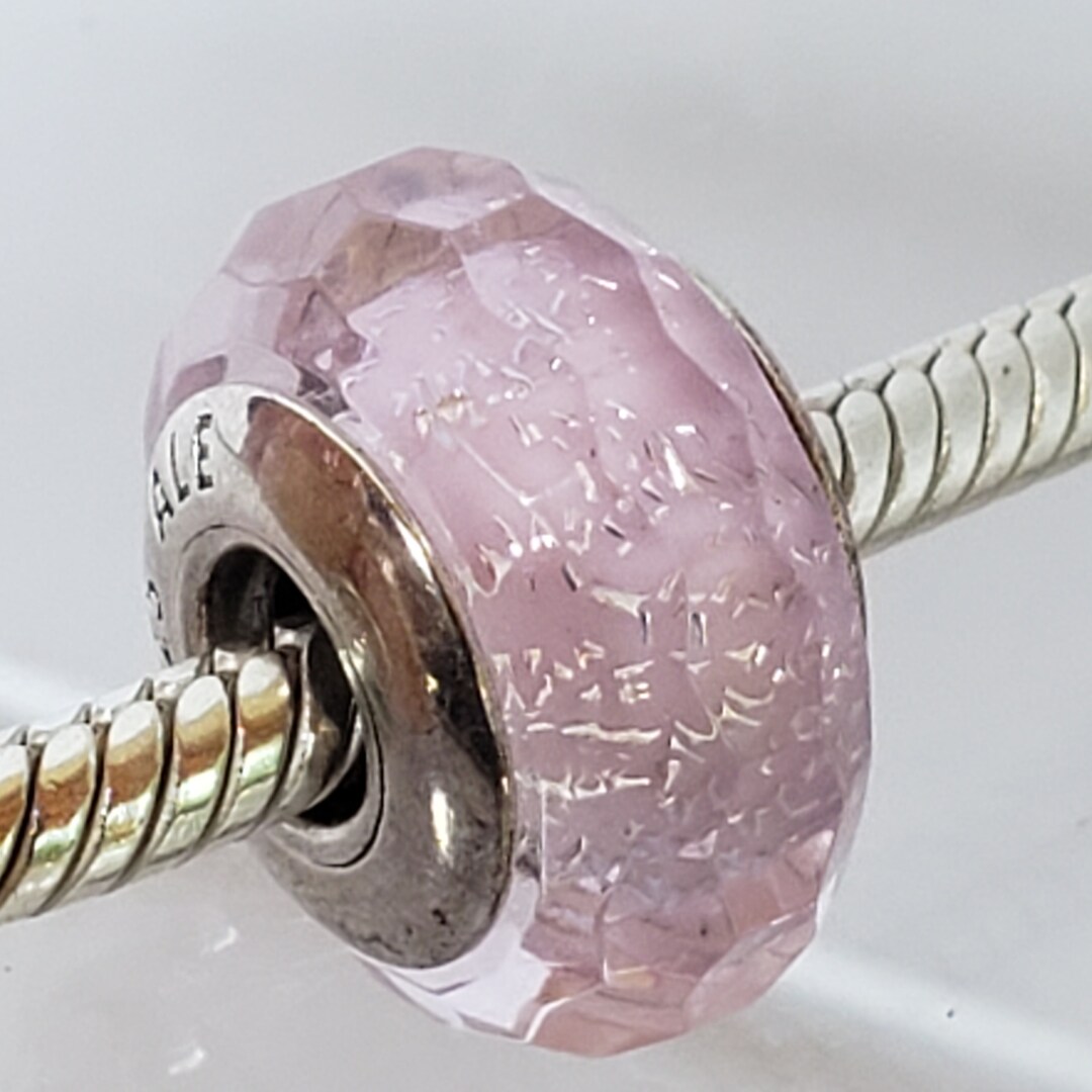 Pandora Charm Murano Glass Pink Shimmer Sterling Silver Collectible ...