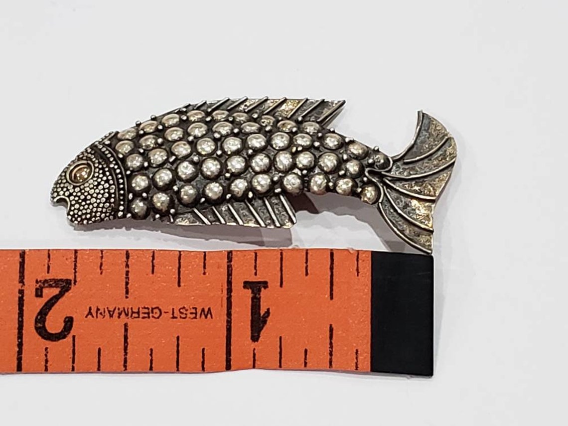 Vintage Fish Brooch Sterling Silver 925 Retro Collectible Pin - Etsy
