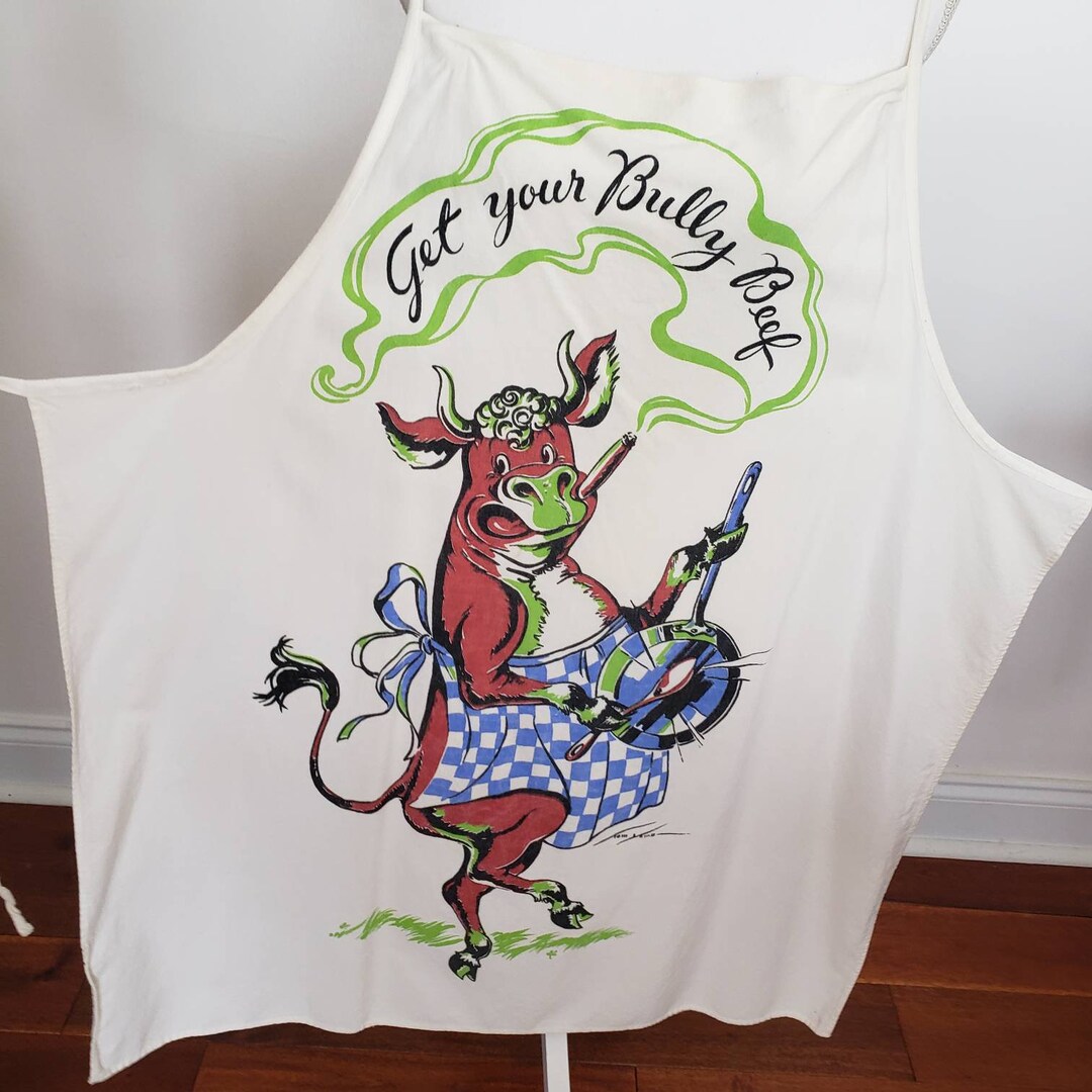 Vintage Apron Tom Lamb Rare Collectible Bully Beef Colorful Rare ...