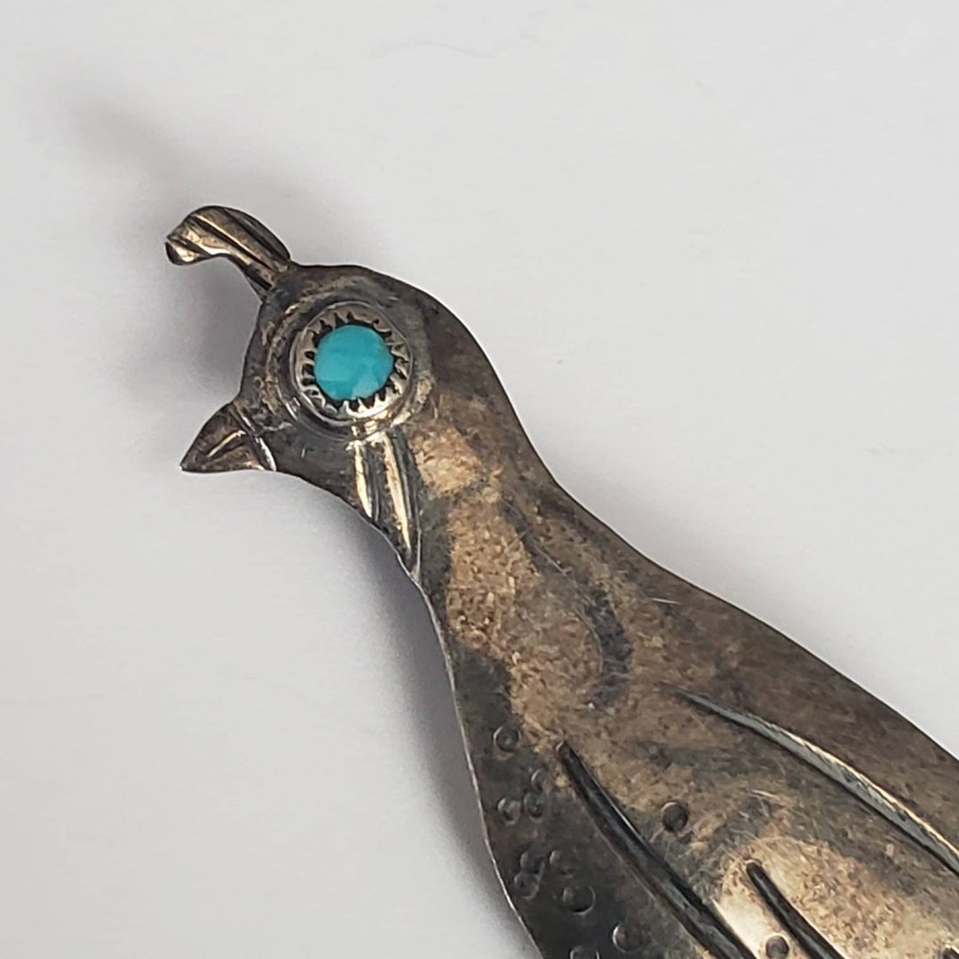 Lawrence Ohmsatte Vintage Bird Brooch Turquoise Sterling Silver Pin ...