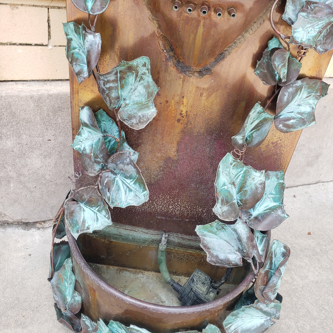 Copper Fountain Yard Patio Ivy Pattern Collectible - Etsy
