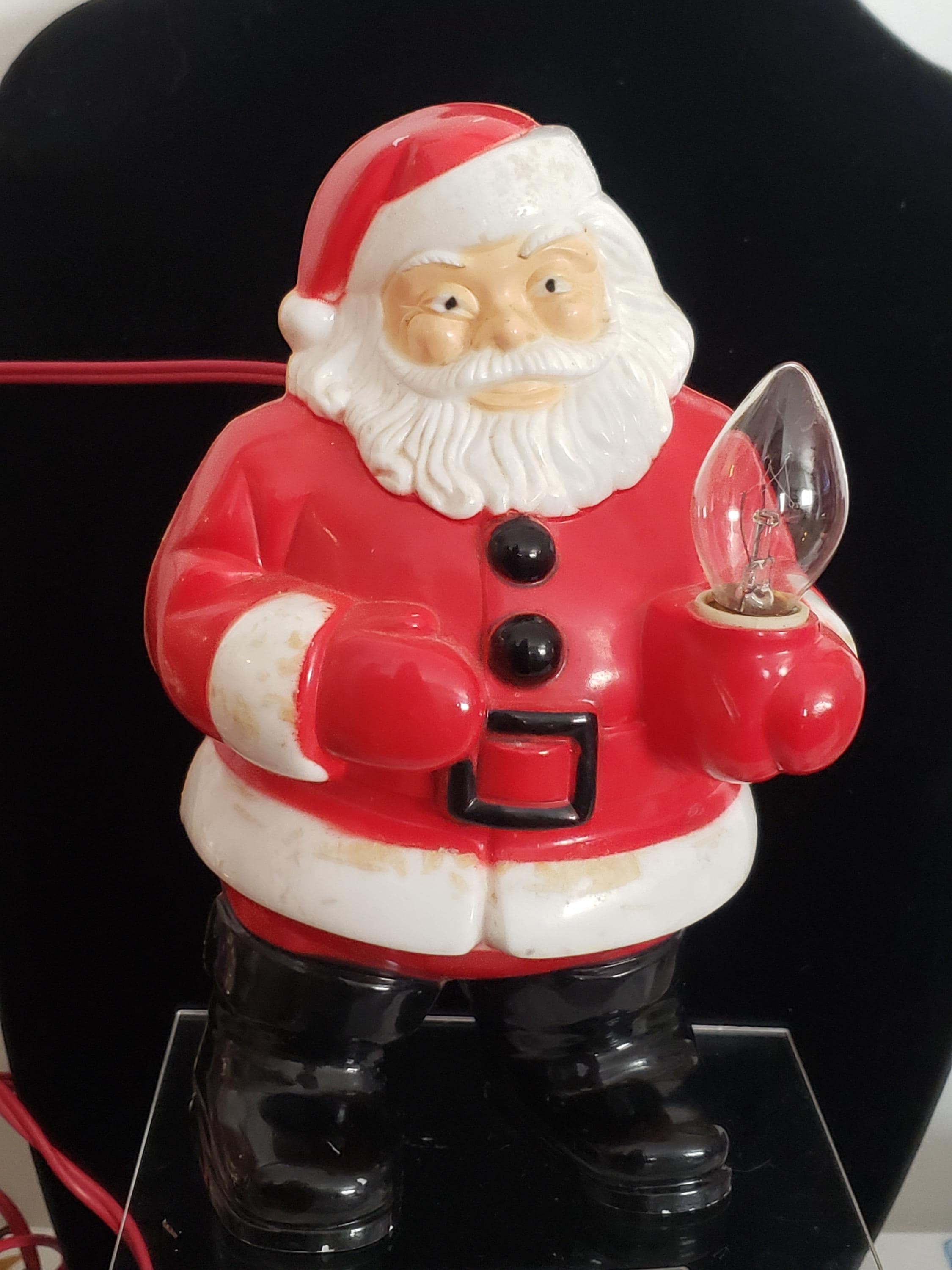 Santa Claus Light Royalite Retro Collectible Christmas Decoration Works ...