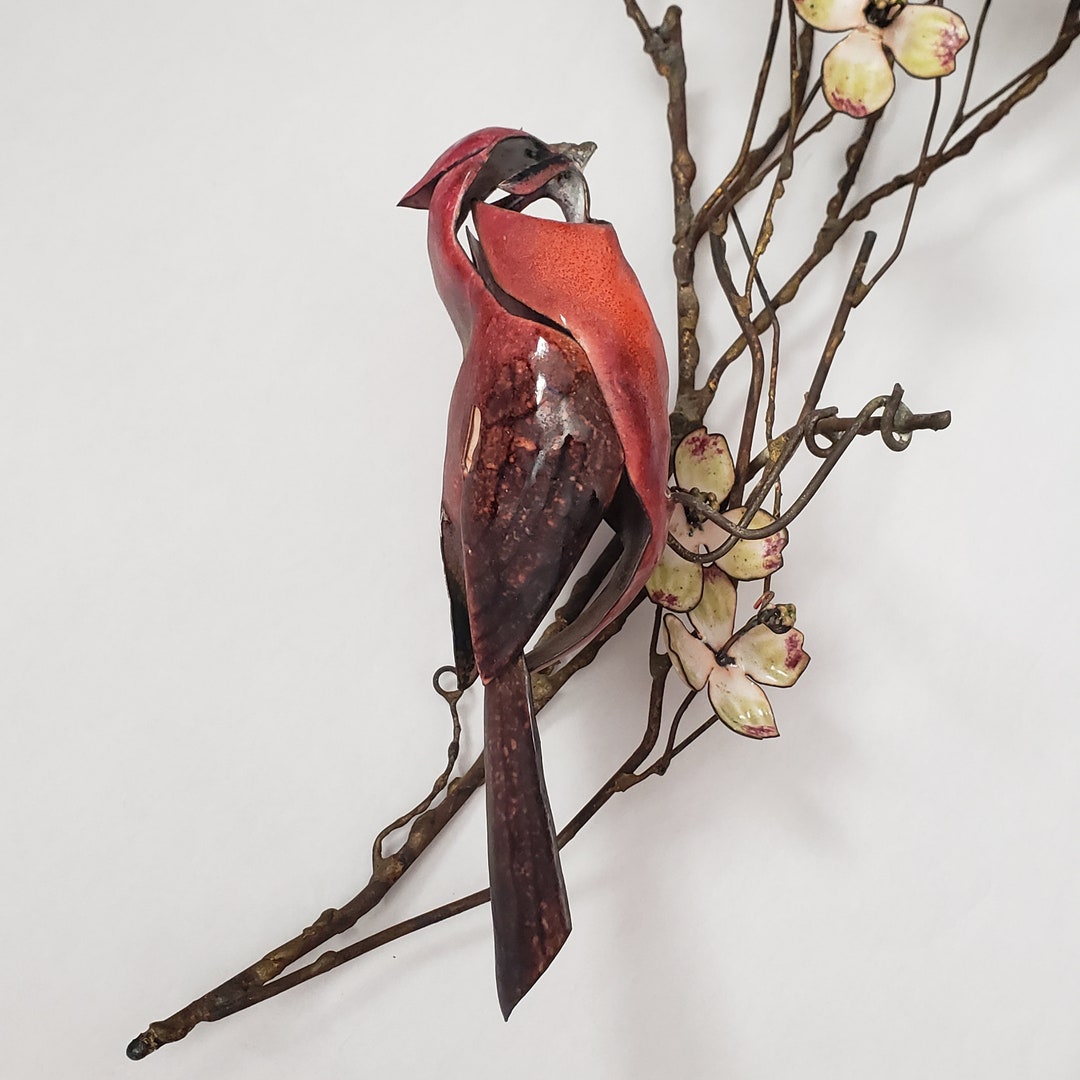 Norman Judith Brumm Artwork Red Bird Dogwood Flower Rare Wall - Etsy