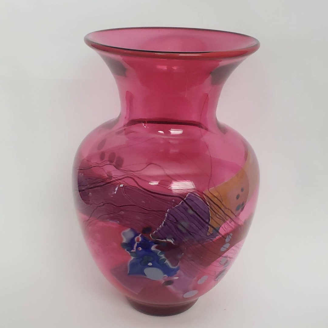 Rare Art Glass Vase Stunning Rare Collectible Signed - Etsy