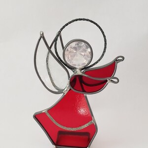 Angel Figurine Retro Collectible Red Clear Glass Christmas Decoration ...