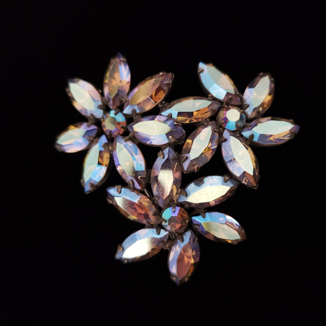 Weiss Brooch Flowers Retro Collectible Pin Costume Jewelry Sparkle ...