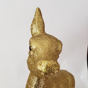 Deer Figurine Gold Sparkle Insch Deko Handwerk Germany Christmas Rare ...