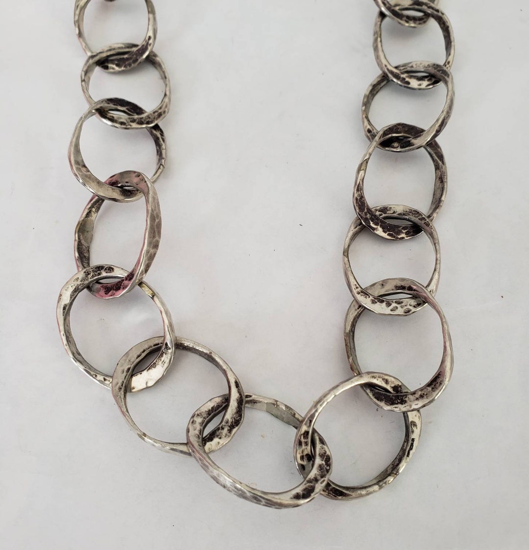 Chain Link Necklace Sterling Silver Collectible Estate Sterling Silver ...