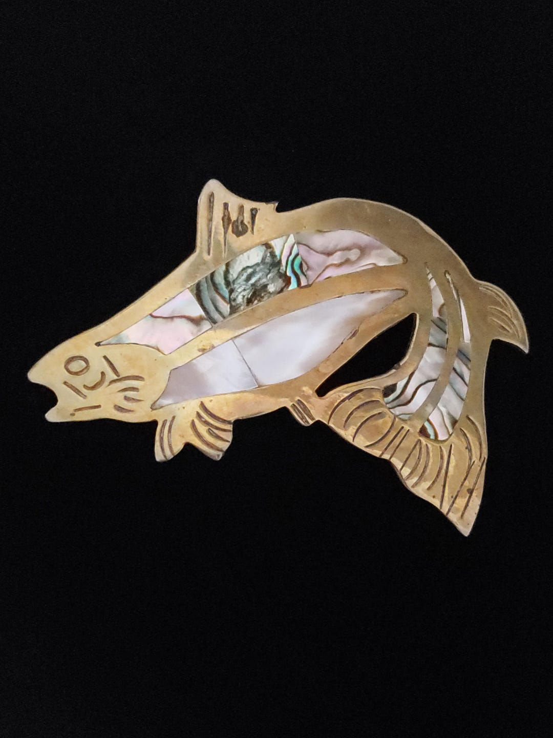 Fish Belt Buckle Mother of Pearl Abalone Collectible Accessory - Etsy