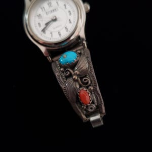 Vintage Watch Band Tips Southwestern Rare Collectible Stones Sterling ...