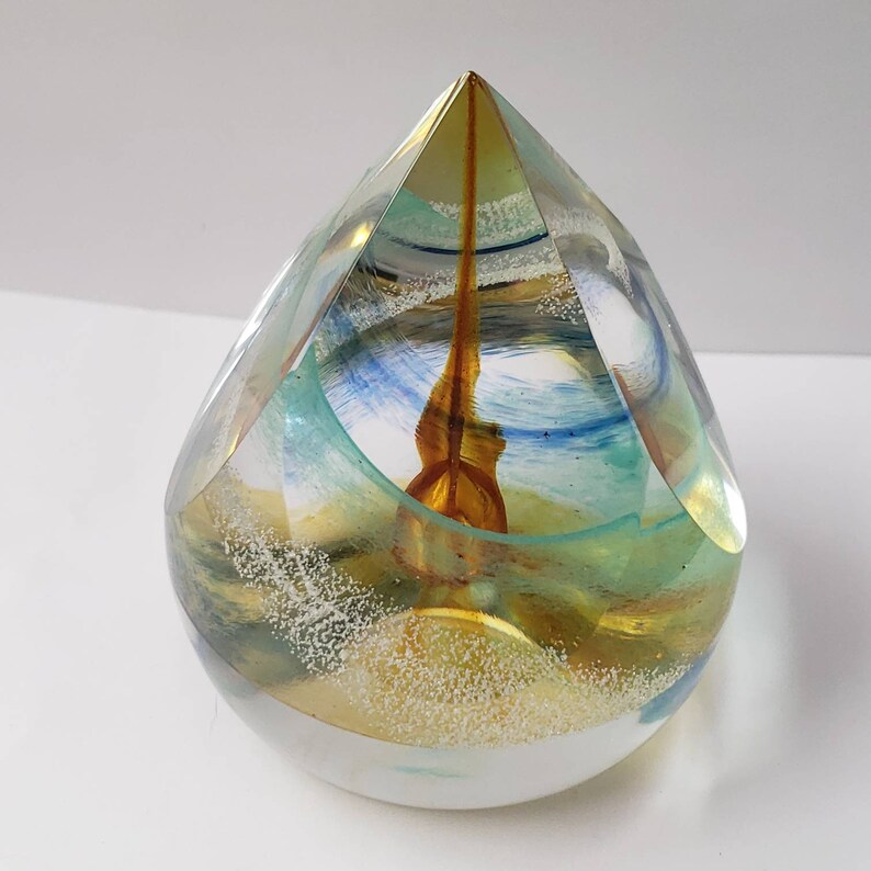 Rare Paperweight Art Glass Signed Unique Shape Studio Art - Etsy