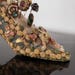 Pin Cushion With Stick Pins Vintage Shoe Floral Pattern Rare Estate ...