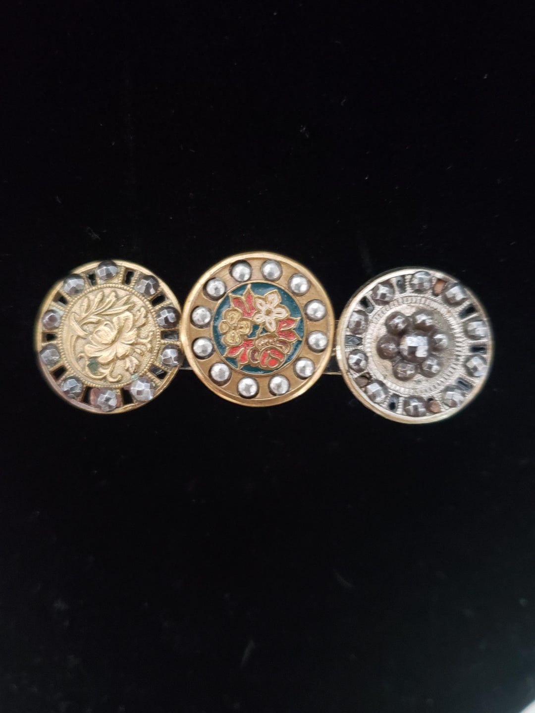 Vintage Button Brooch Rare Early Collectible Buttons Handmade Pin ...