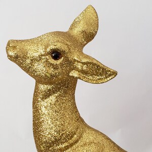 Deer Figurine Gold Sparkle Insch Deko Handwerk Germany Christmas Rare ...